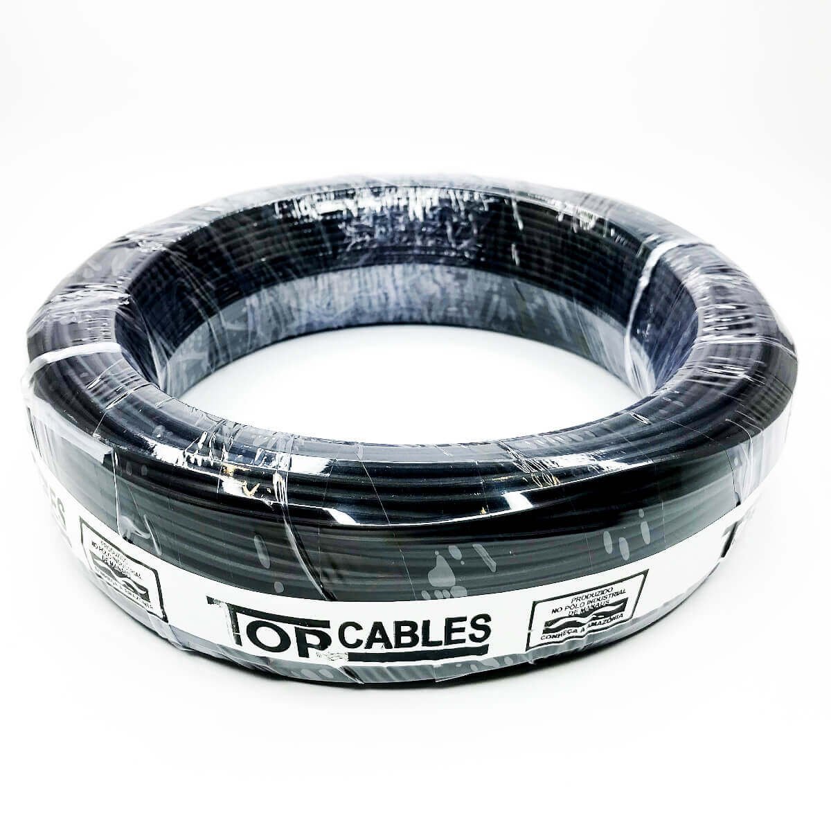 Cabo Elétrico 2,5mm Preto Top Cables 100 Metros (MP)
