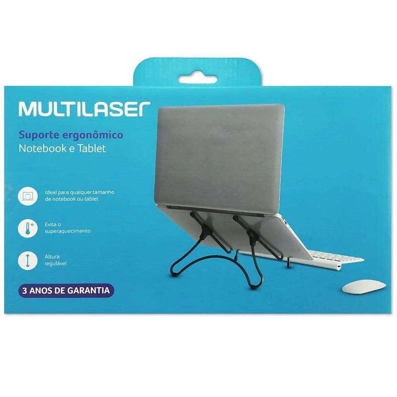 Suporte Notebook Ergonomico Multilaser Preto | Bemol