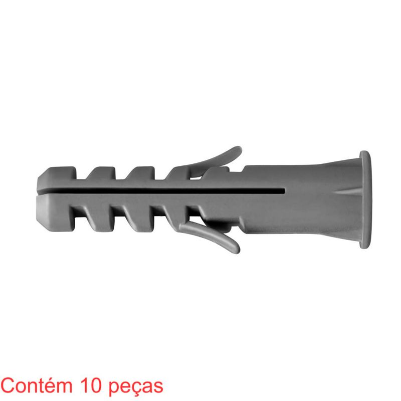 Bucha Plástica com Aba 6mm 10 Peças Sforplast