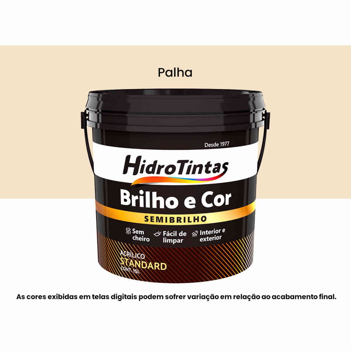 Tinta Acrílica Hidrotintas Standard Semibrilho 15L Brilho E Cor Palha (MP)