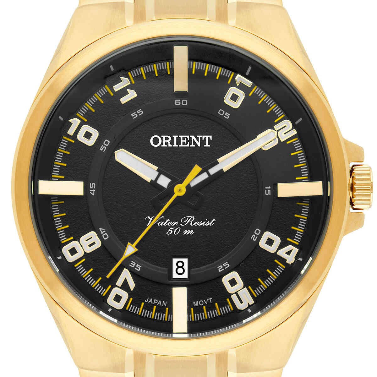 Relógio Masculino Orient Calendário Dourado MGSS1158 P2KX