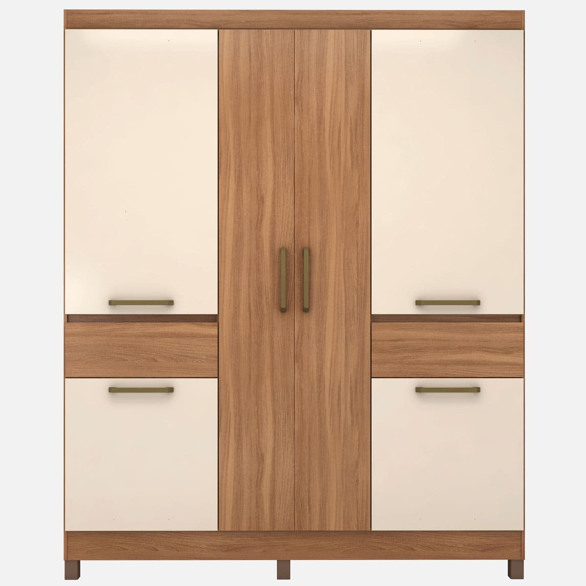 Guarda-Roupa 6 Portas Demóbile Amêndoa e Off White | Bemol