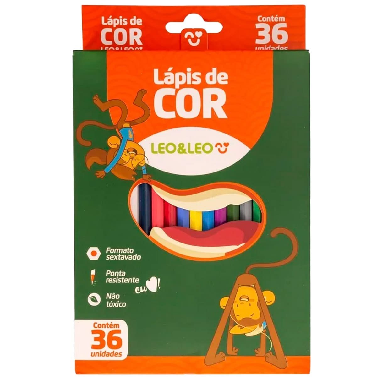 Lápis De Cor Leo&Leo 36 Cores Resina Sextavado (MP)