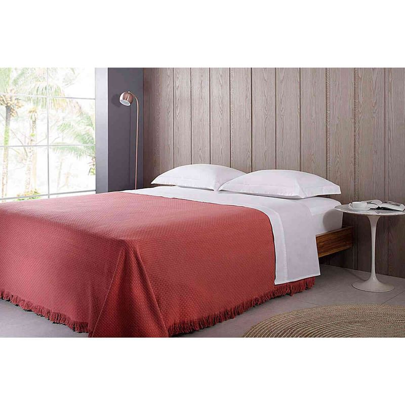 Colcha King Buddemeyer In Design 100% Algodão Laranja