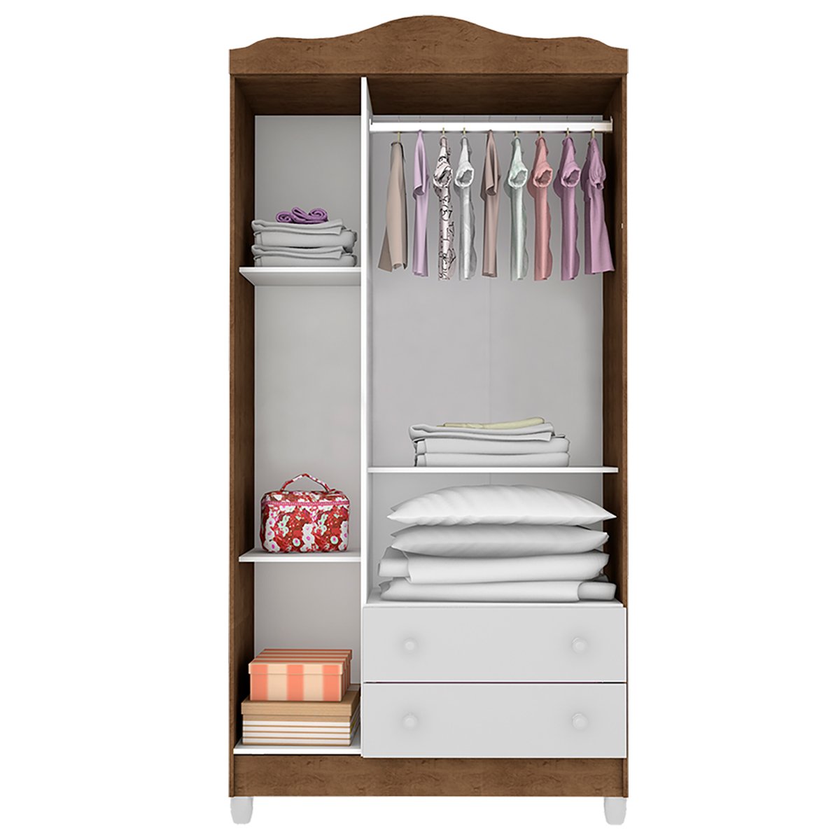 Guarda-Roupa Infantil Carolina Baby Ariel, 03 Portas, 02 Gavetas ...