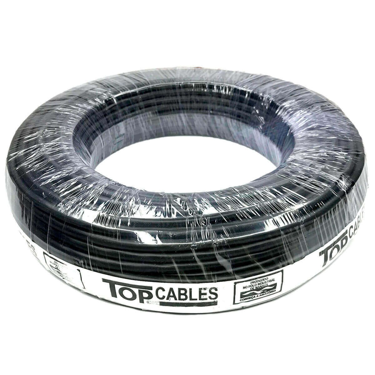 Cabo Elétrico 10mm Preto 50 Metros Top Cables | Bemol