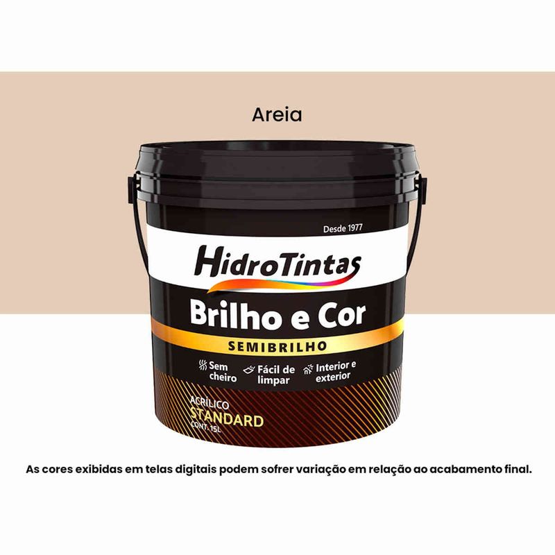 Tinta Acrílica Standard Semibrilho 15L Hidrotintas Brilho E Cor Areia (MP)