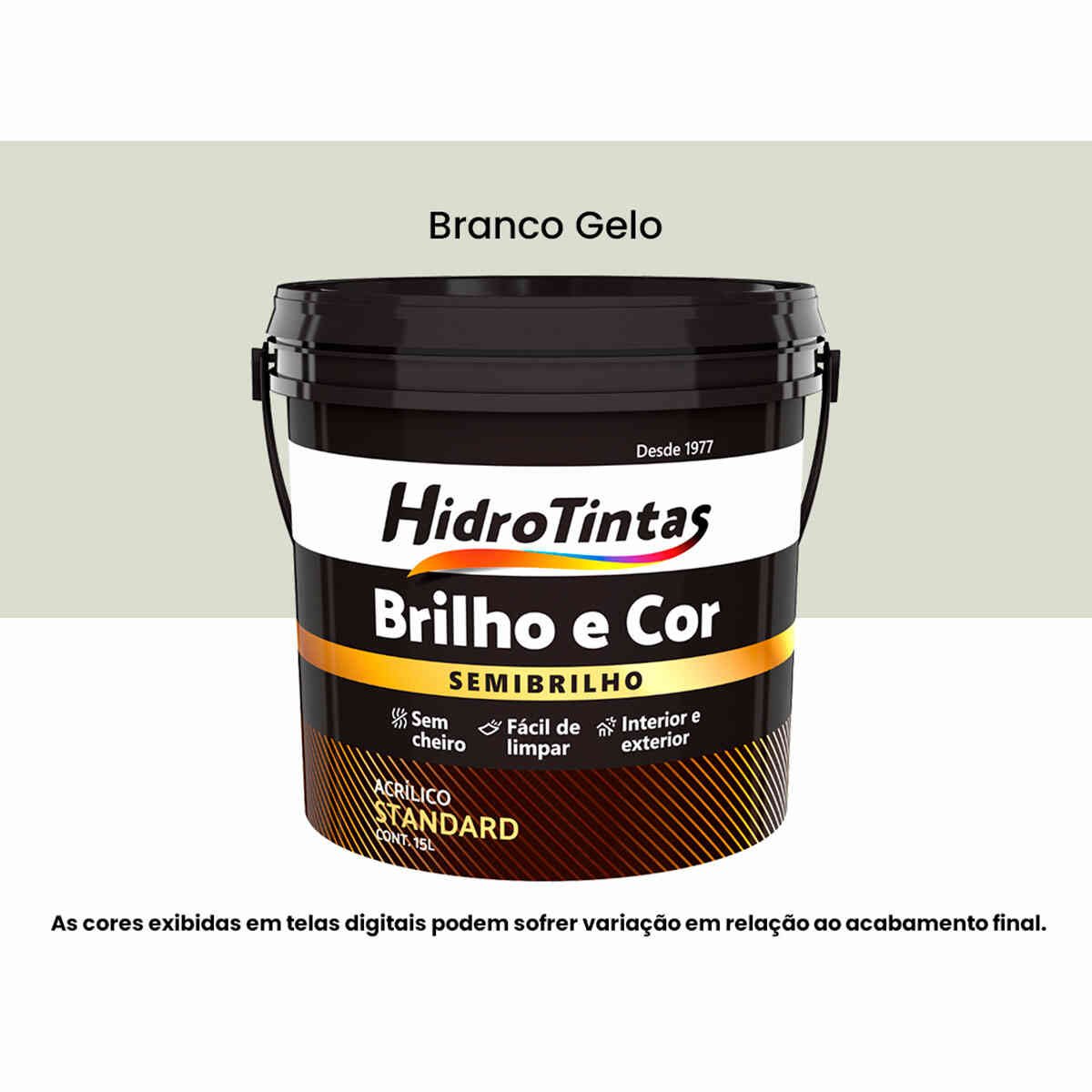 Tinta Acrílica Standard Semibrilho 15L Hidrotintas Brilho E Cor Branco ...