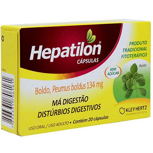 Hepatilon 134mg 20 Cápsulas Kley Hertz