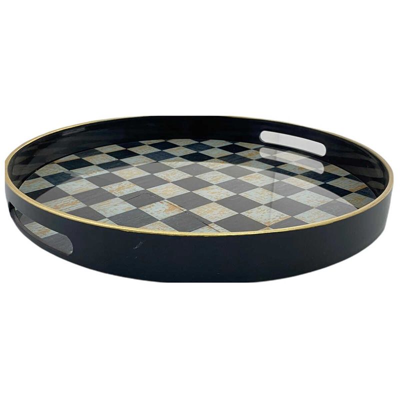 Bandeja Noritex Xadrez Branco e Preto 420-513446