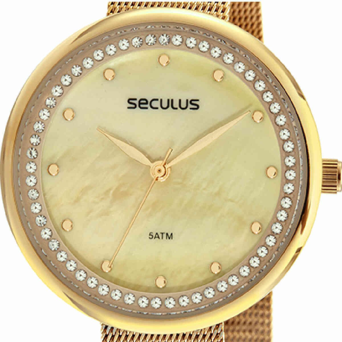 Relógio Feminino Seculus Dourado 77152LPSVDS1