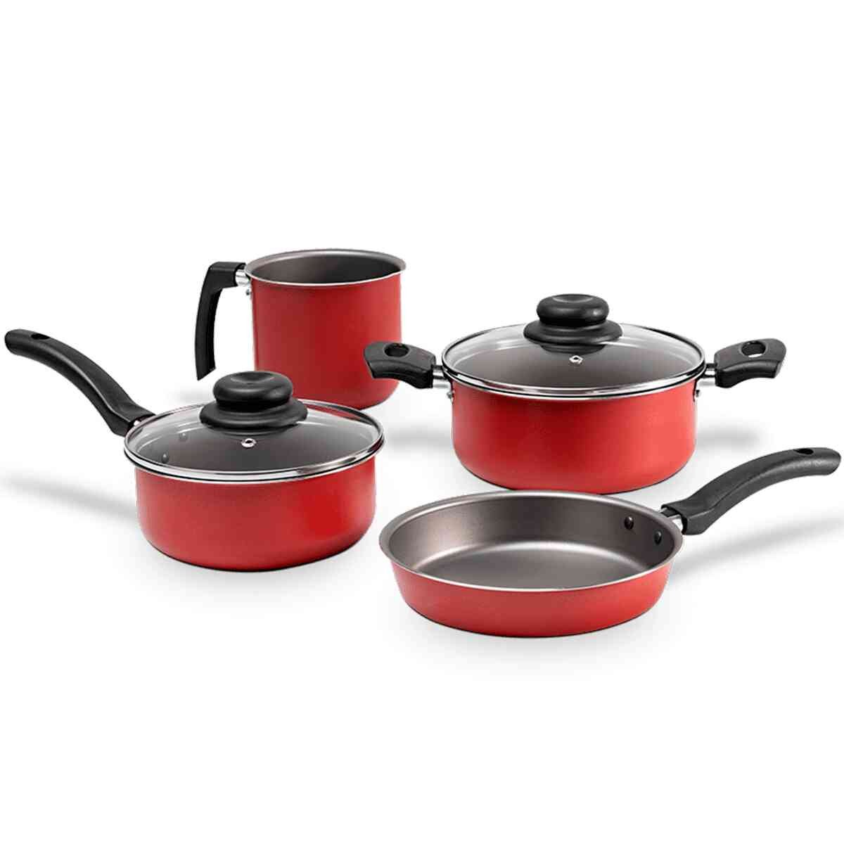 Jogo De Panelas 4 Peças Brinox Ruby Vermelho 7131/416