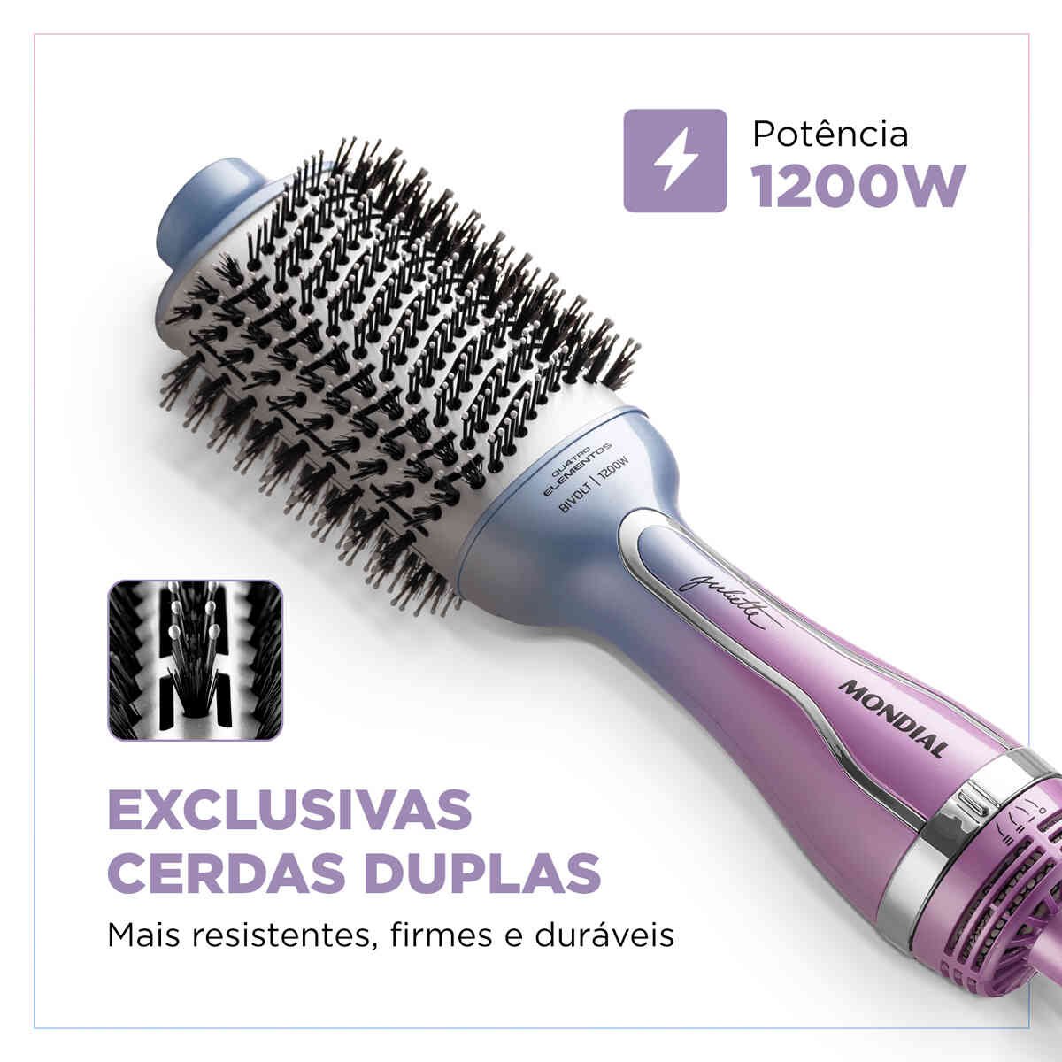 Escova Secadora Mondial Bivolt Azul e Rosa ES-JU-03