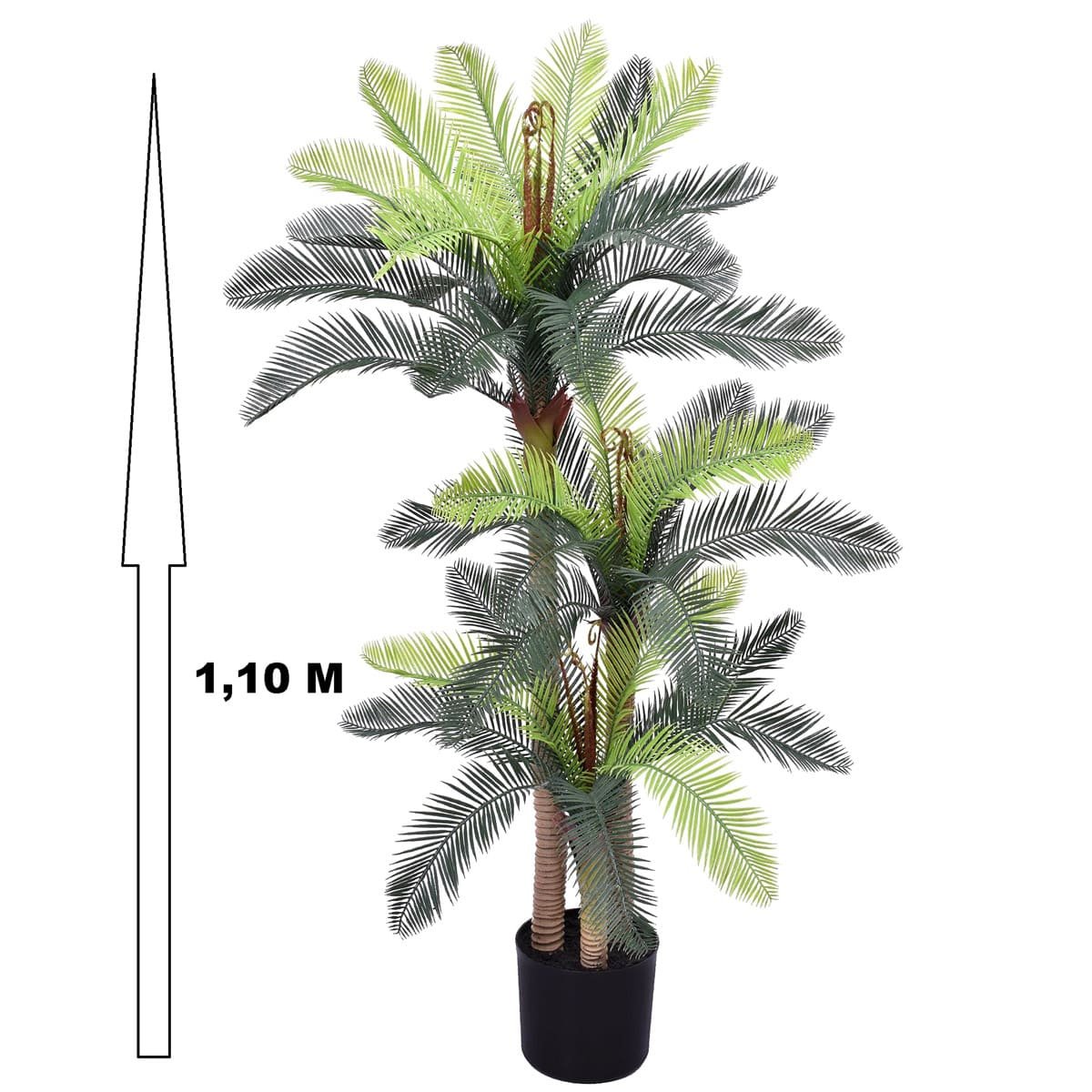 Planta Artificial Grillo Palmeira X3 Cicus 110cm Verde (MP)