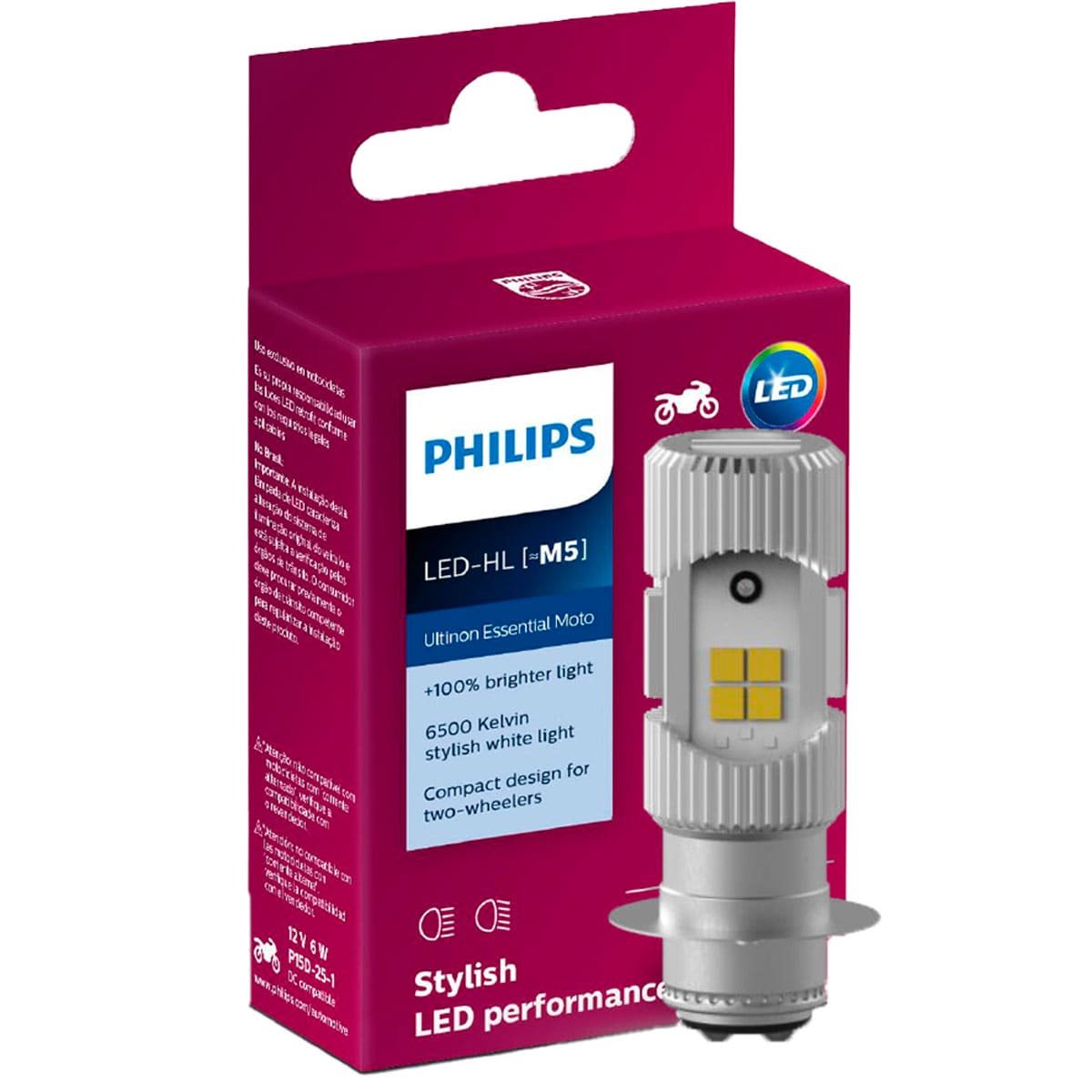 Lâmpada Para Farol Philips M5 LED Uem Moto (MP)