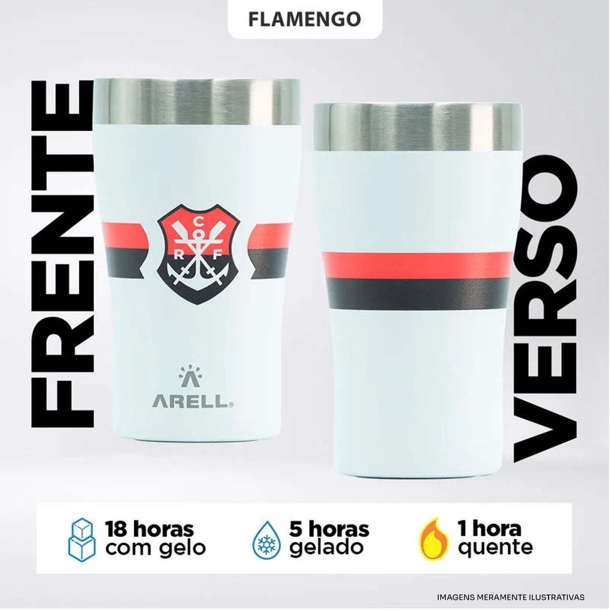 Copo Térmico Arell Com Tampa 500ml CRF Branco 533 (MP)
