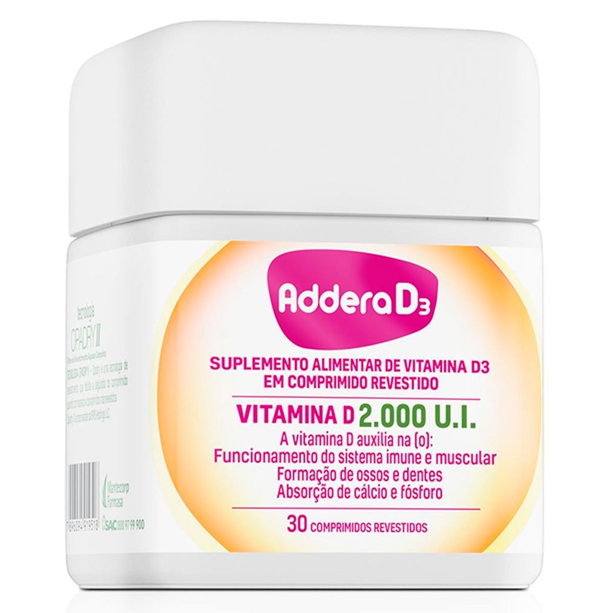 Addera D3 2.000UI 30 Comprimidos Revestidos Mantecorp