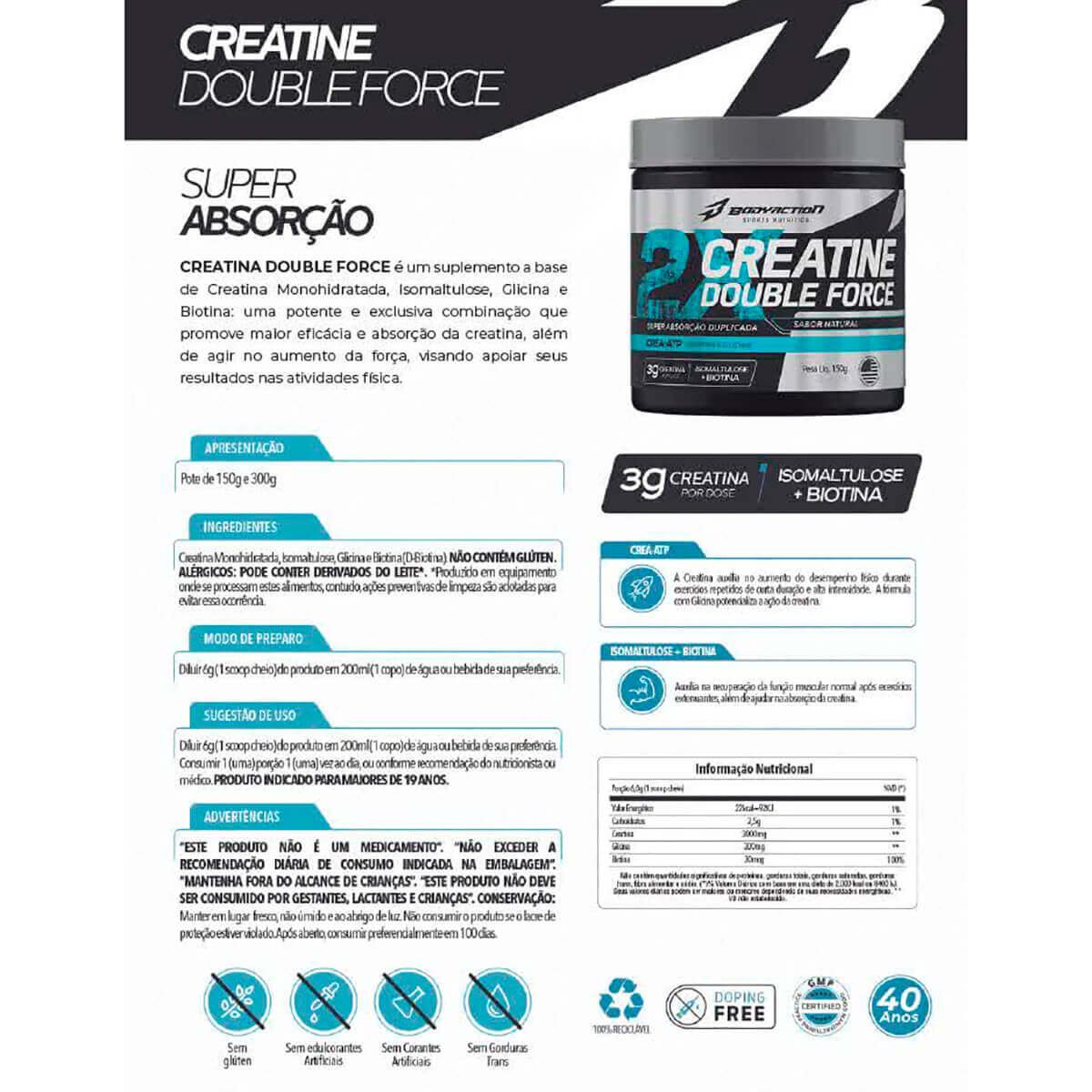 Creatine Double Force Bodyaction 150g