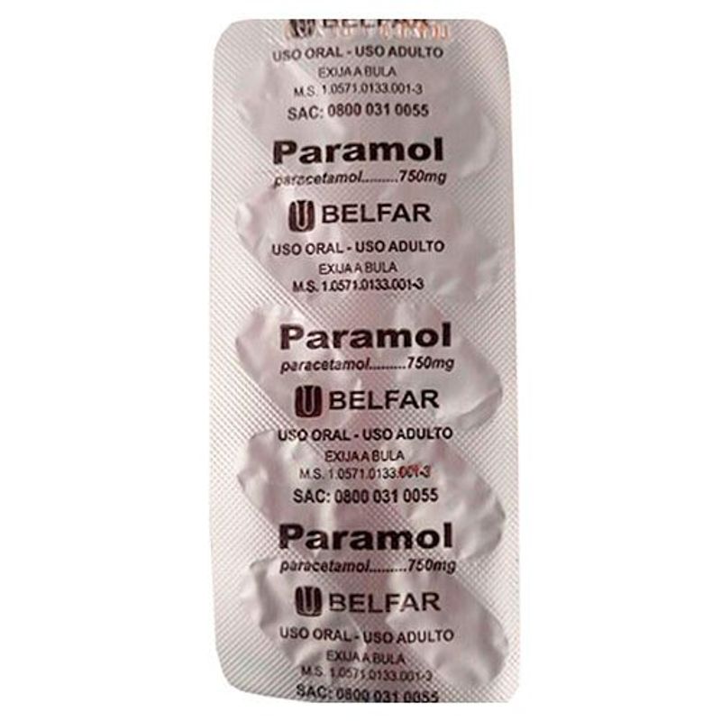 Paramol 750mg 10 Comprimidos Belfar
