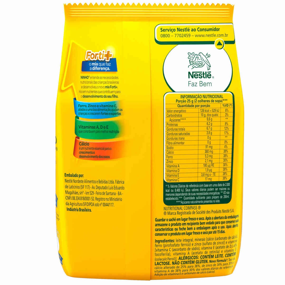 Leite em Pó Integral Ninho Nestlé Sachê 175g