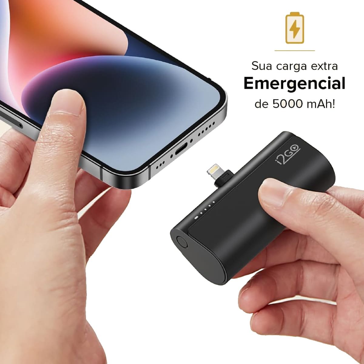 Carregador Portátil 5000mAh Lightning I2GO | Bemol