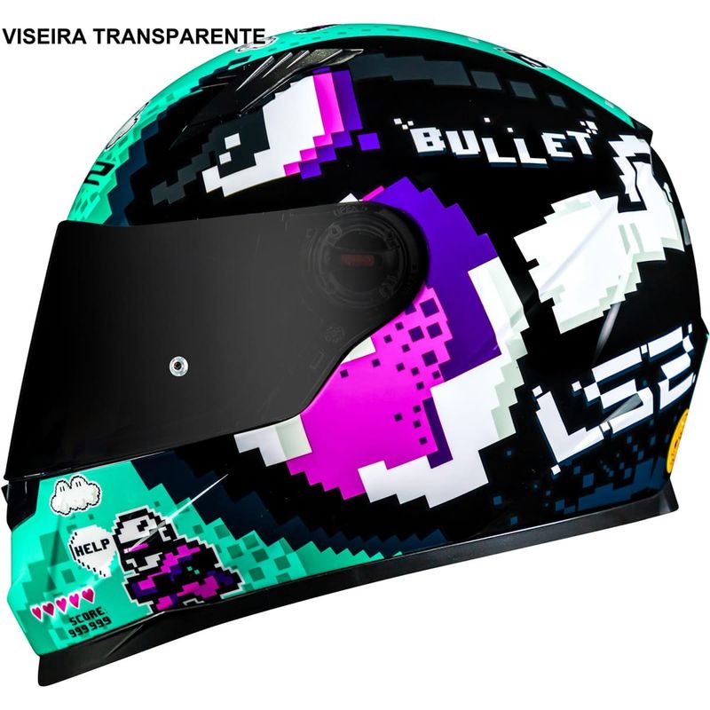 Capacete LS2 FF358 Bullet Black Blue M 58