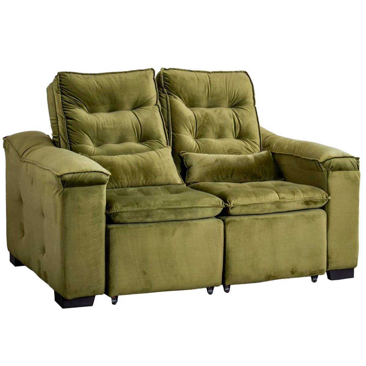 Sofá 2 Lugares Aga Berlim Retrátil E Reclinável Verde Militar (MP)