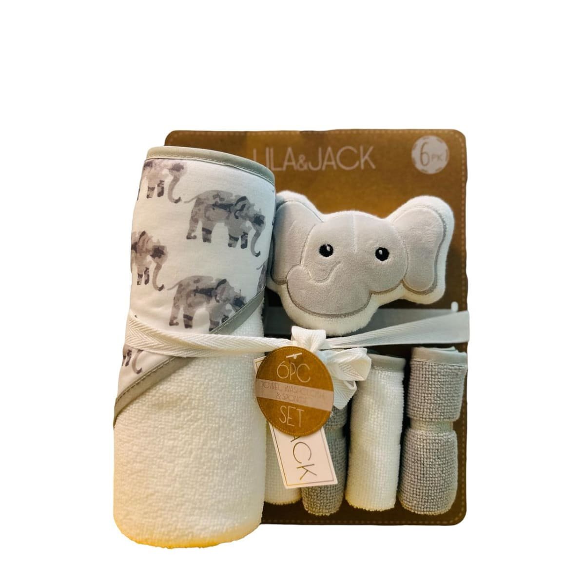 Kit Toalha 6 Peças Elefante Cinza 1 Toalha De Banho 75x91cm 1 Bucha 3 ...