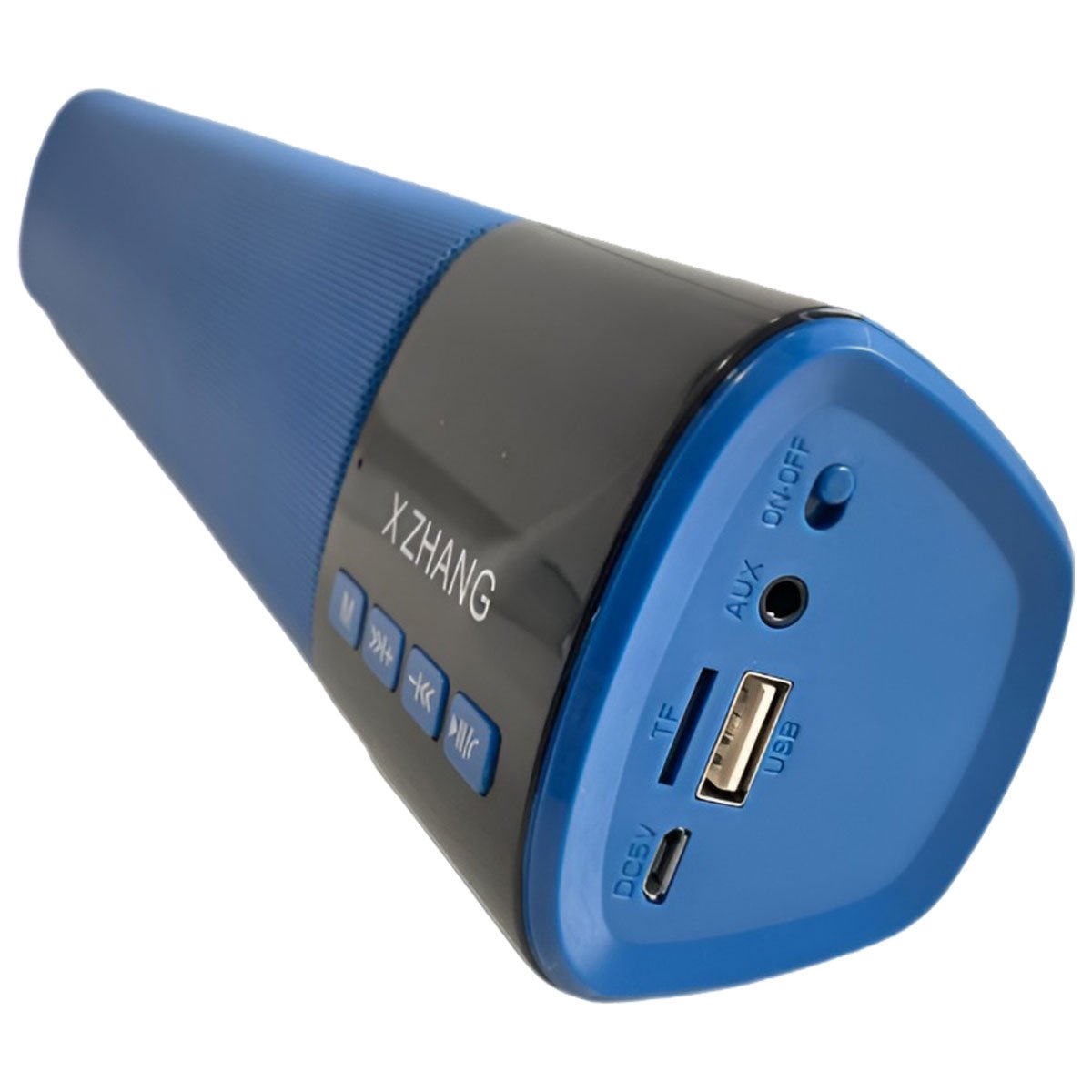 Caixa de Som X Zhang Bluetooth USB FM Display Led Azul