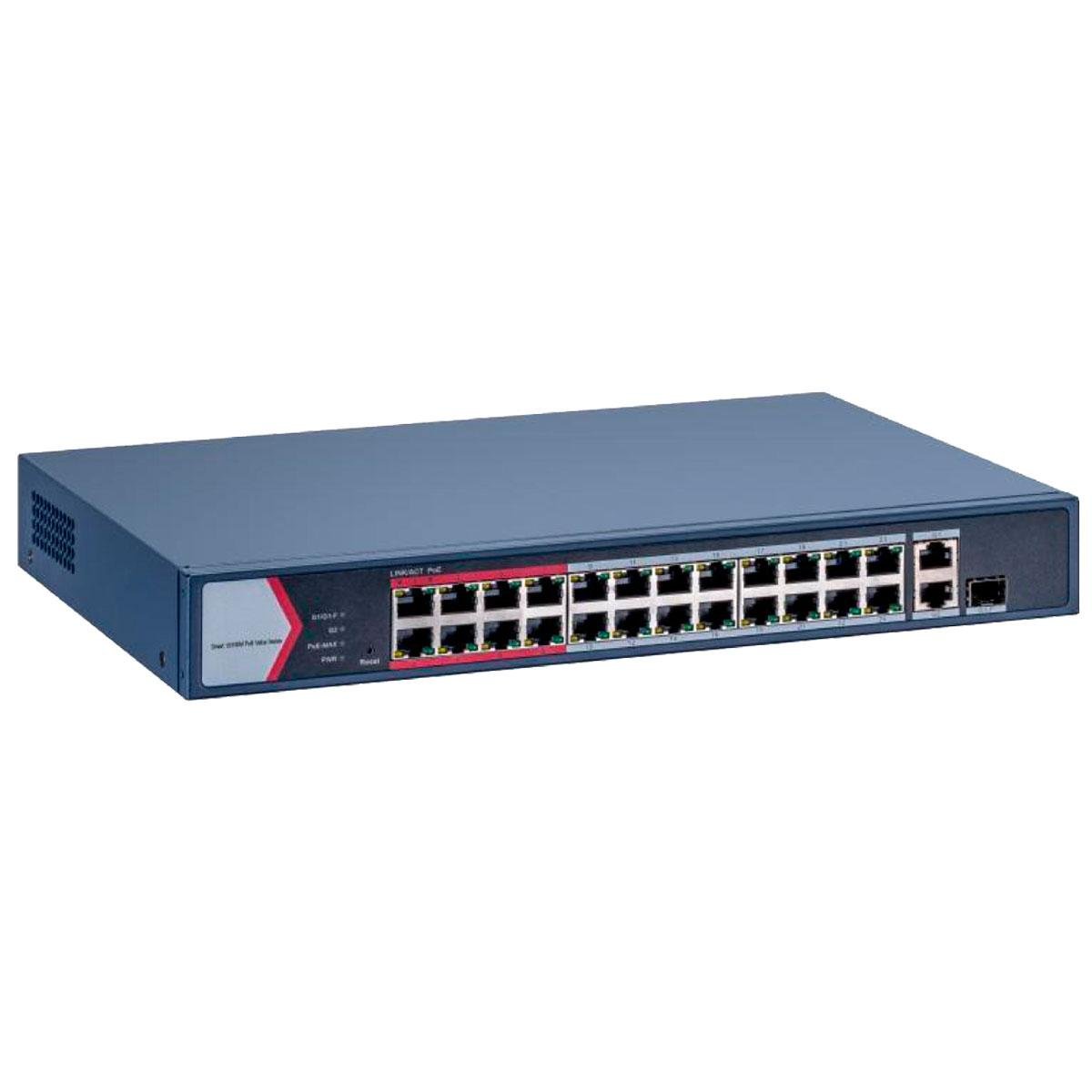 Switch Hikvision 24 Portas FE Poe 1GE 1GE/sfp 230W Hpp (MP)