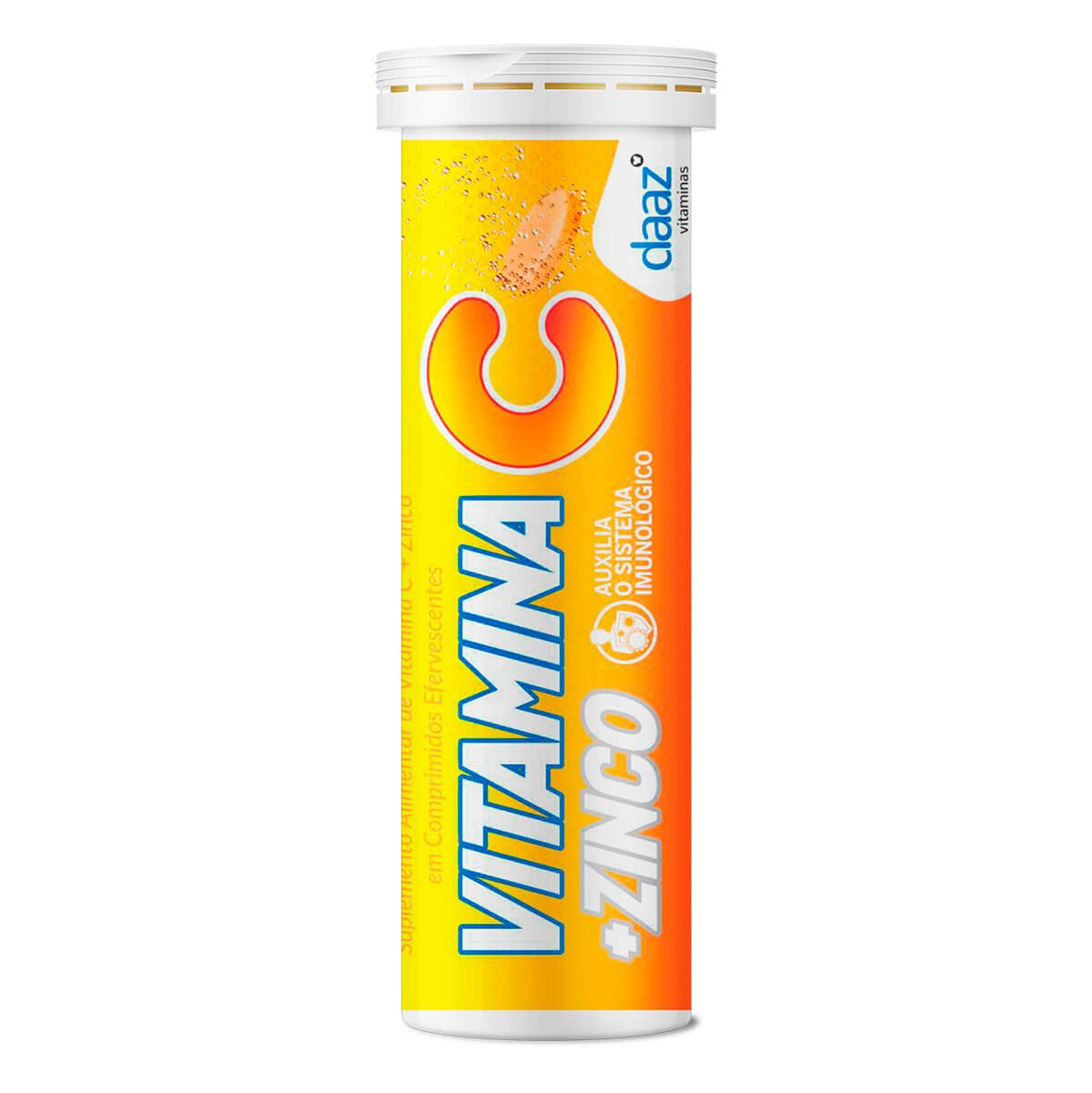 Vitamina C + Zinco Daaz com 30 Comprimidos Efervescentes