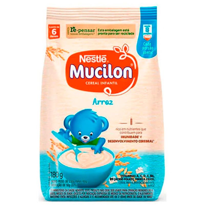 Cereal Infantil Mucilon Sabor Arroz Sachê de 180g