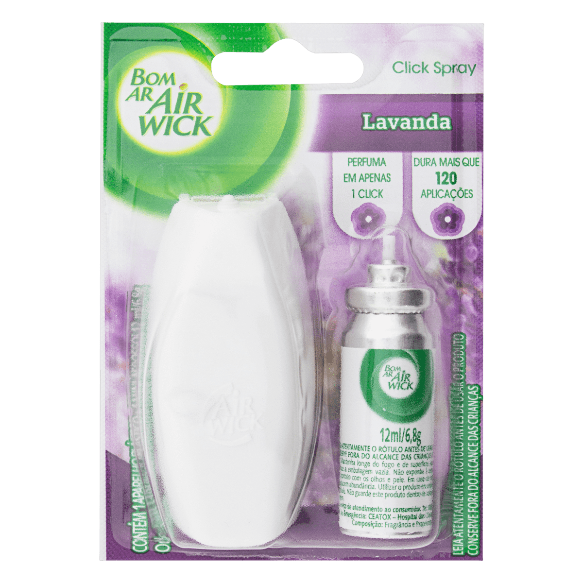Click Spray Bom Ar Aparelho + Refil Lavanda 12ml