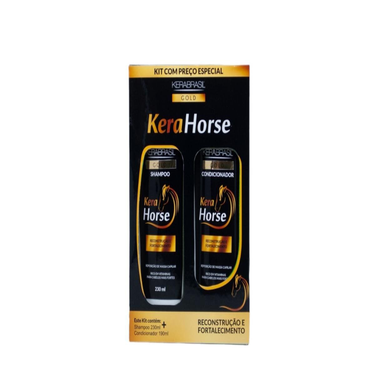 Kit Shampoo 230ml + Condicionador 190ml Kerabrasil Horse (MP)