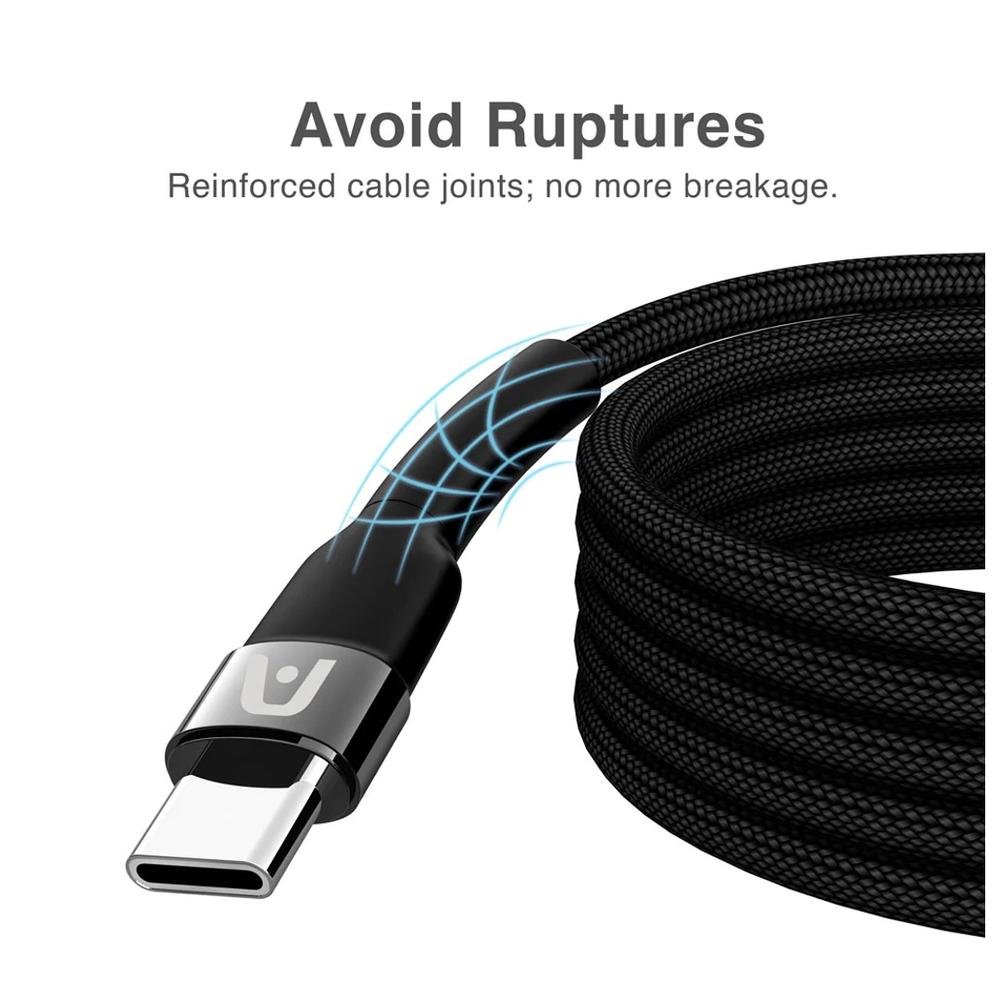 Cabo USB-C Argom Para USB-C 3.0m Dura Speed Nylon Fast Preto (MP)