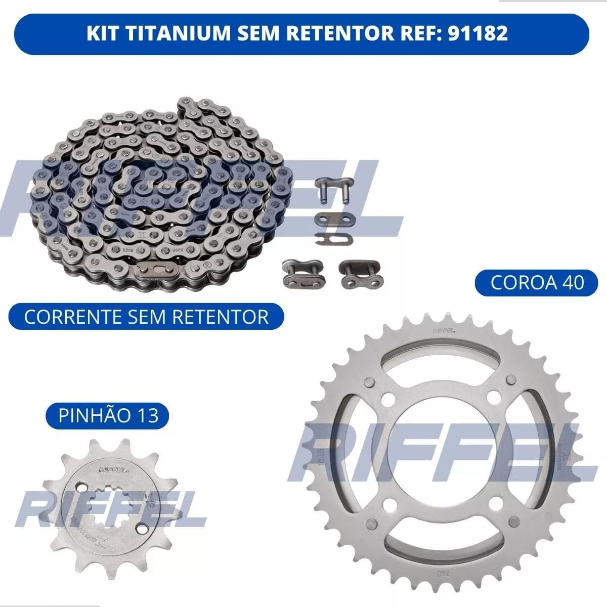 Kit Relação Riffel Titanium CB Twister 250 2016-2022 (MP)
