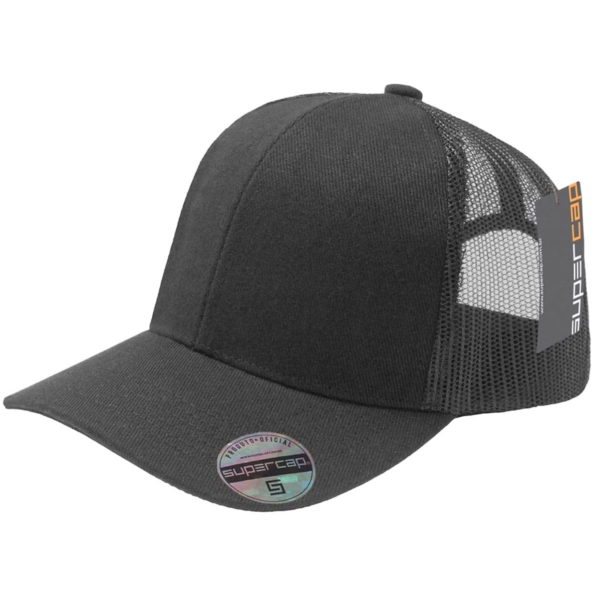 Boné Supercap Trucker Tela 6 Gomos Ultracap Cinza Escuro 34007 (MP)