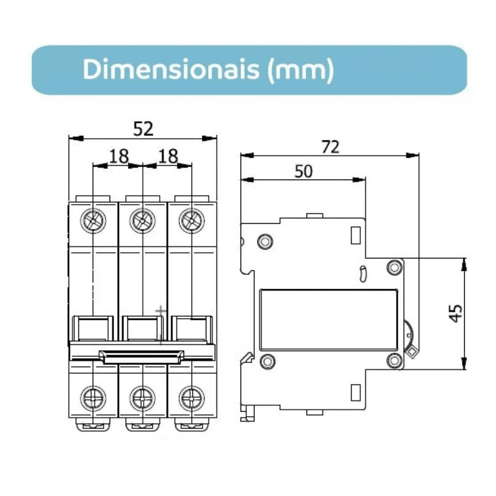 Disjuntor Tripolar Soprano 10A Curva C 3KA SHB3 GII-C010A (MP)
