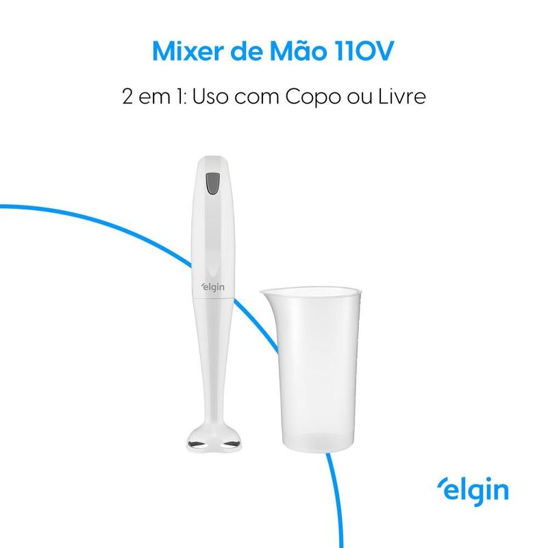 Mixer De Mão Elgin 2 Em 1 200W Alta Velocidade Leve E Baixo Ruído 127V ...