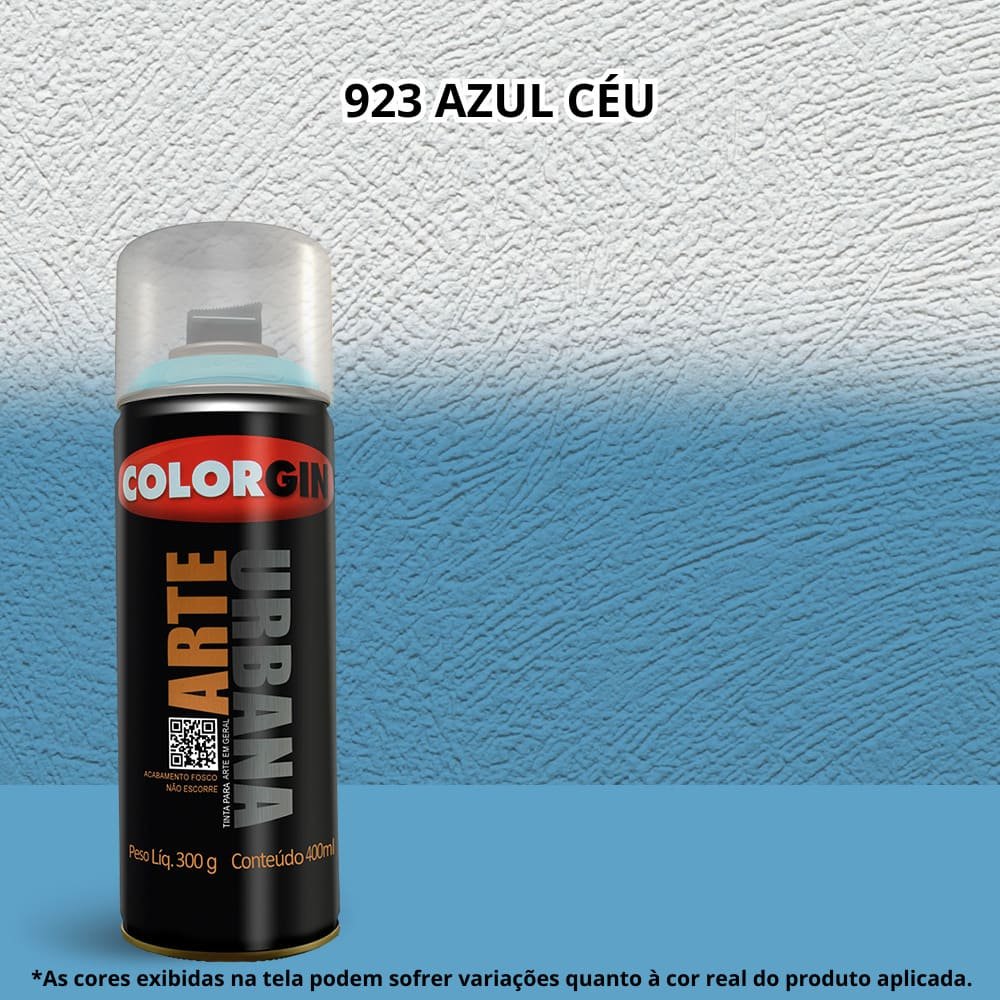 Tinta Spray Colorgin Arte Urbana 400ml 923 Azul Céu (MP)