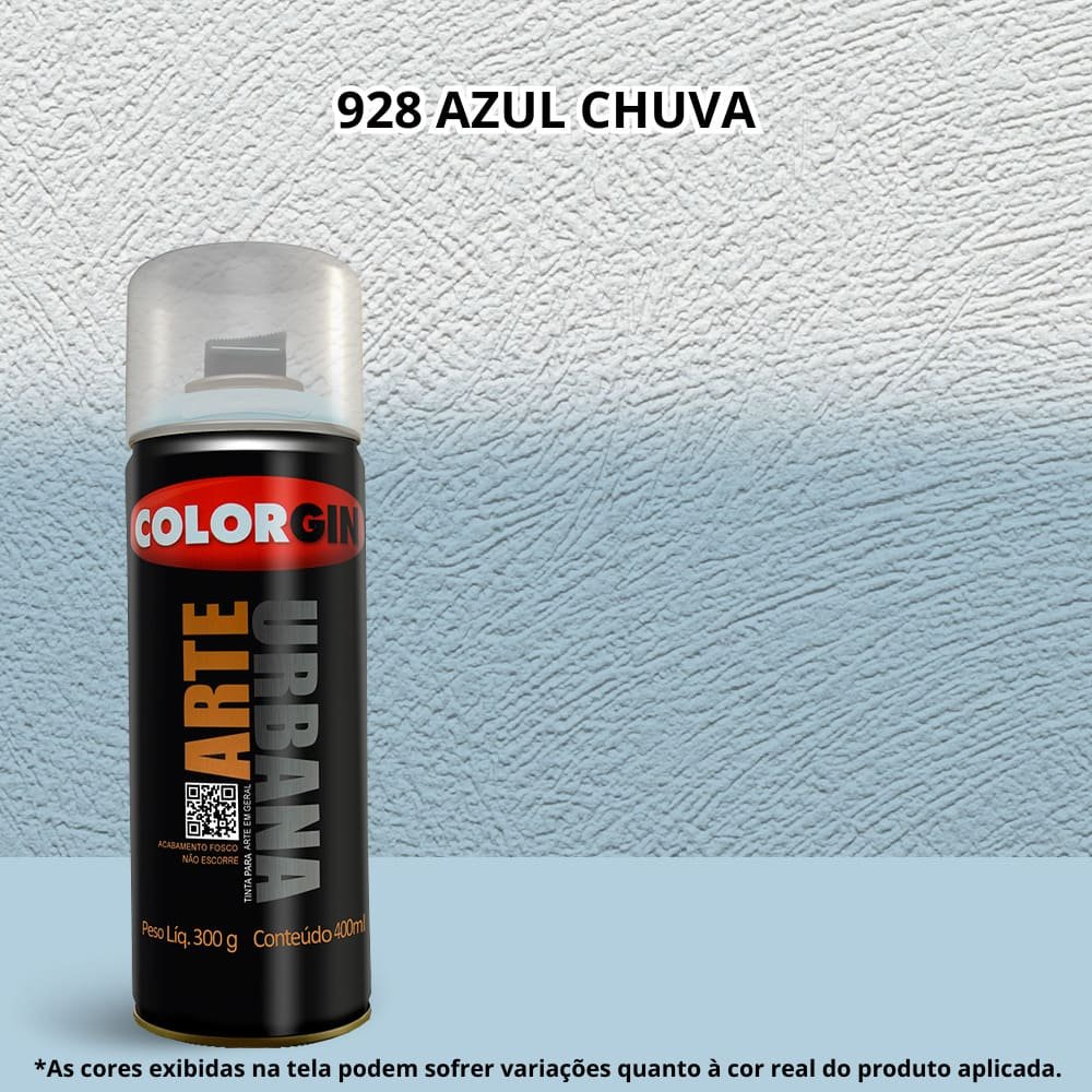 Tinta Spray Colorgin Arte Urbana 400ml 928 Azul Chuva (MP)