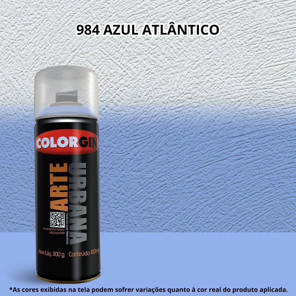 Tinta Spray Colorgin Arte Urbana 400ml 984 Azul Atlântico (MP)