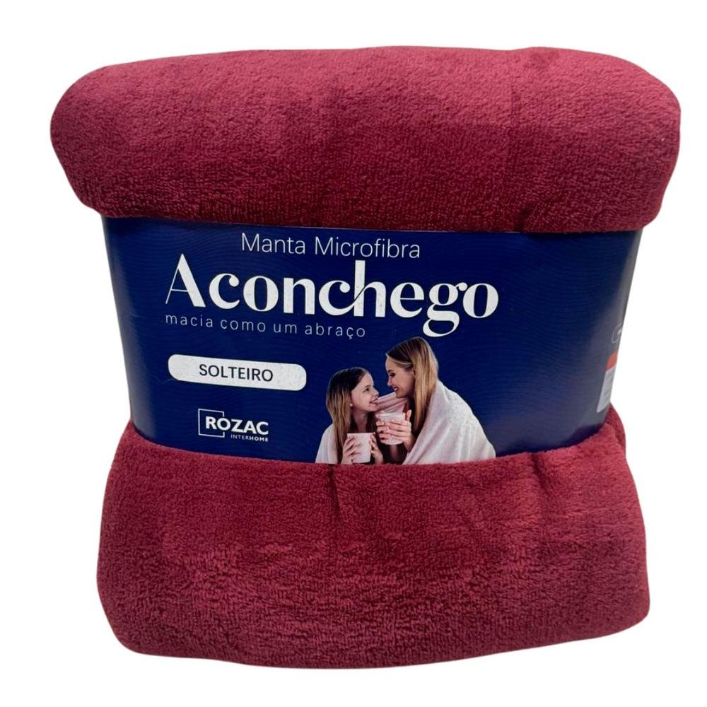 Manta Rozac Aconchego Solteiro 150x220cm Vinho (MP)