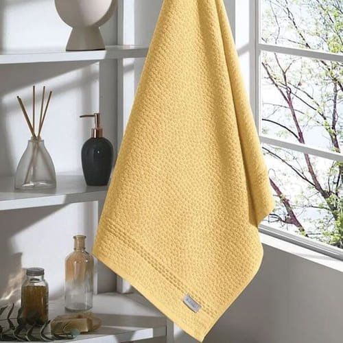 Jogo De Toalha 2 Peças Velour Jacquard Pérola Amarelo A/9793