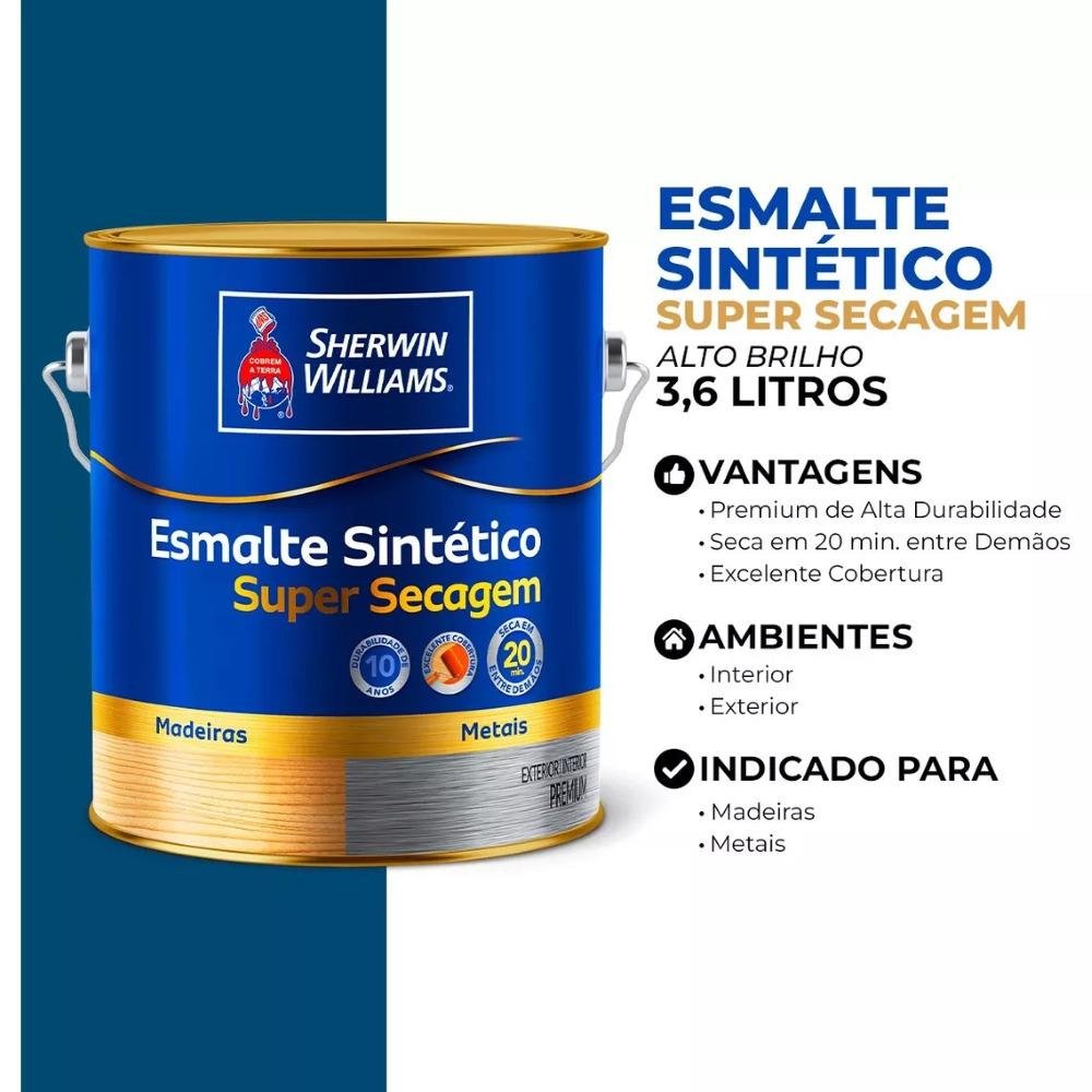 Tinta Esmalte Sintético Sherwin-Williams Premium Alto Brilho Super ...