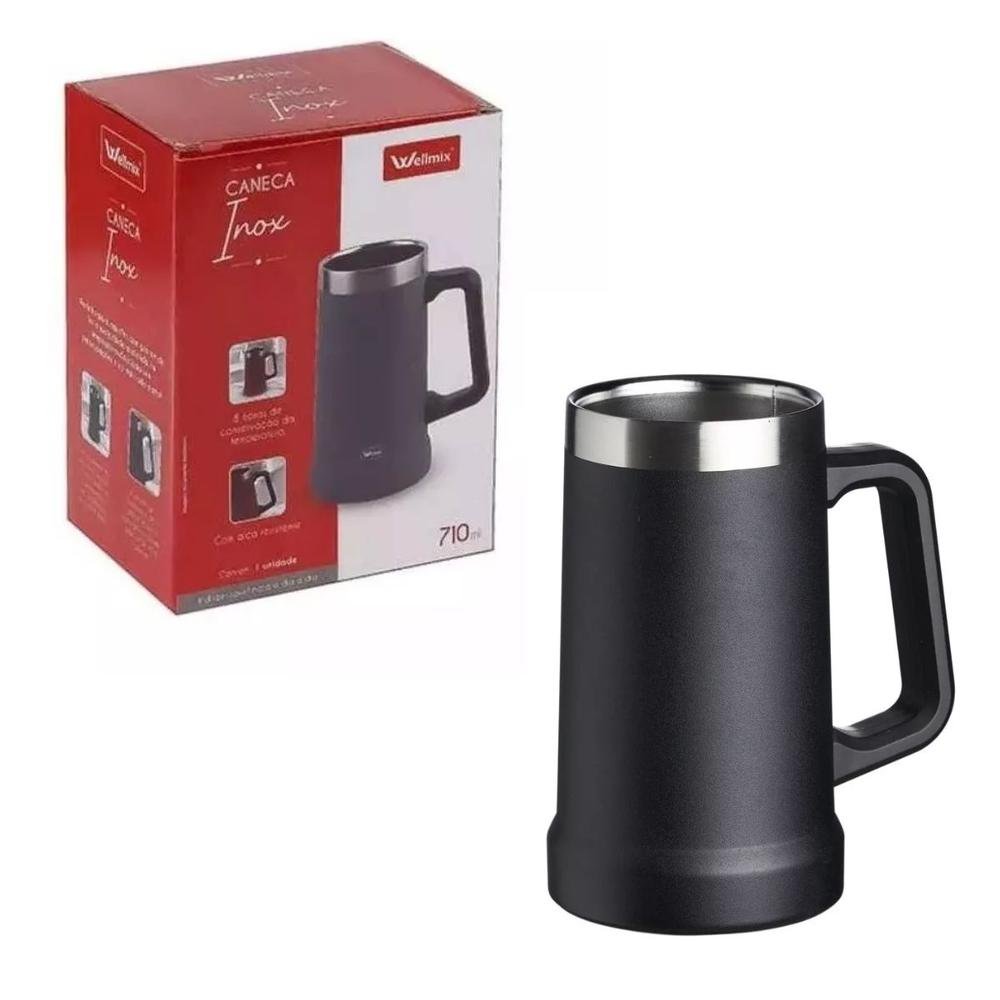Caneca Térmica Wellmix Inox Preta 710ml (MP)