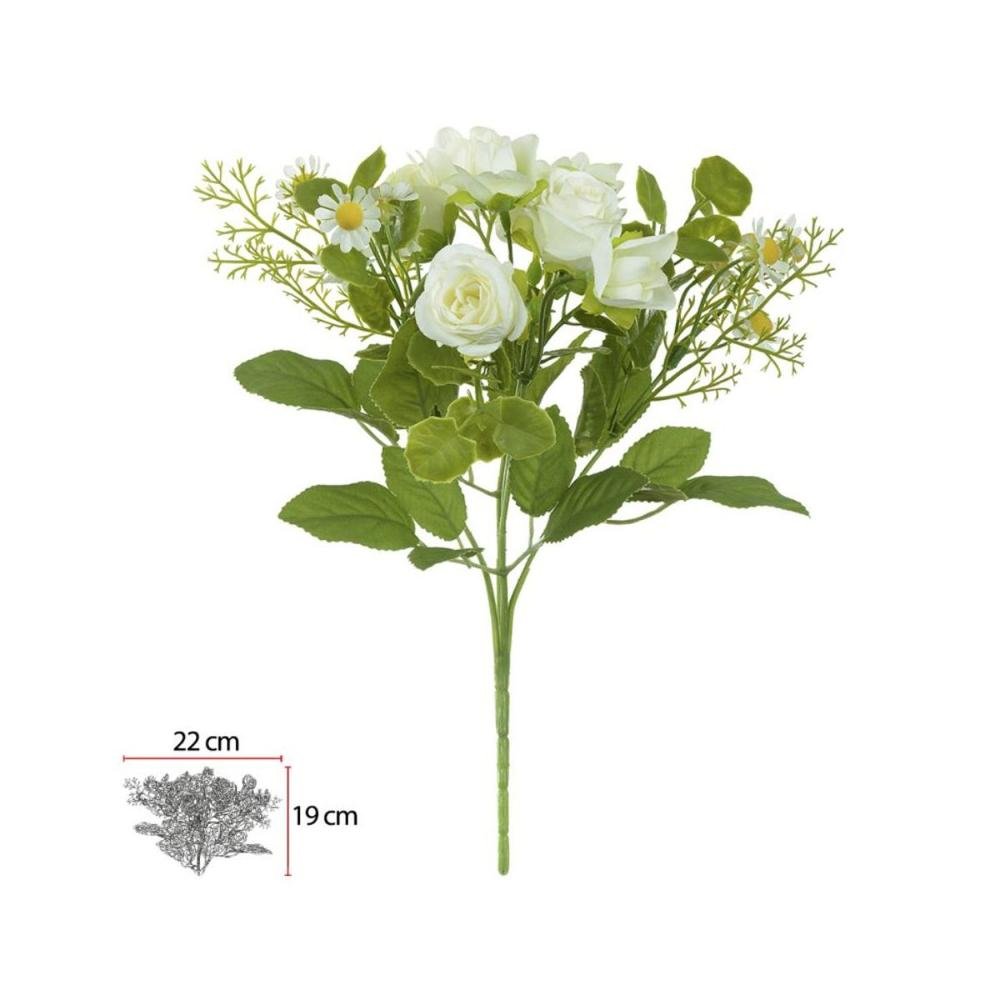 Buquê Artificial Rosa Hortênsia Florarte Creme 30cm (MP)