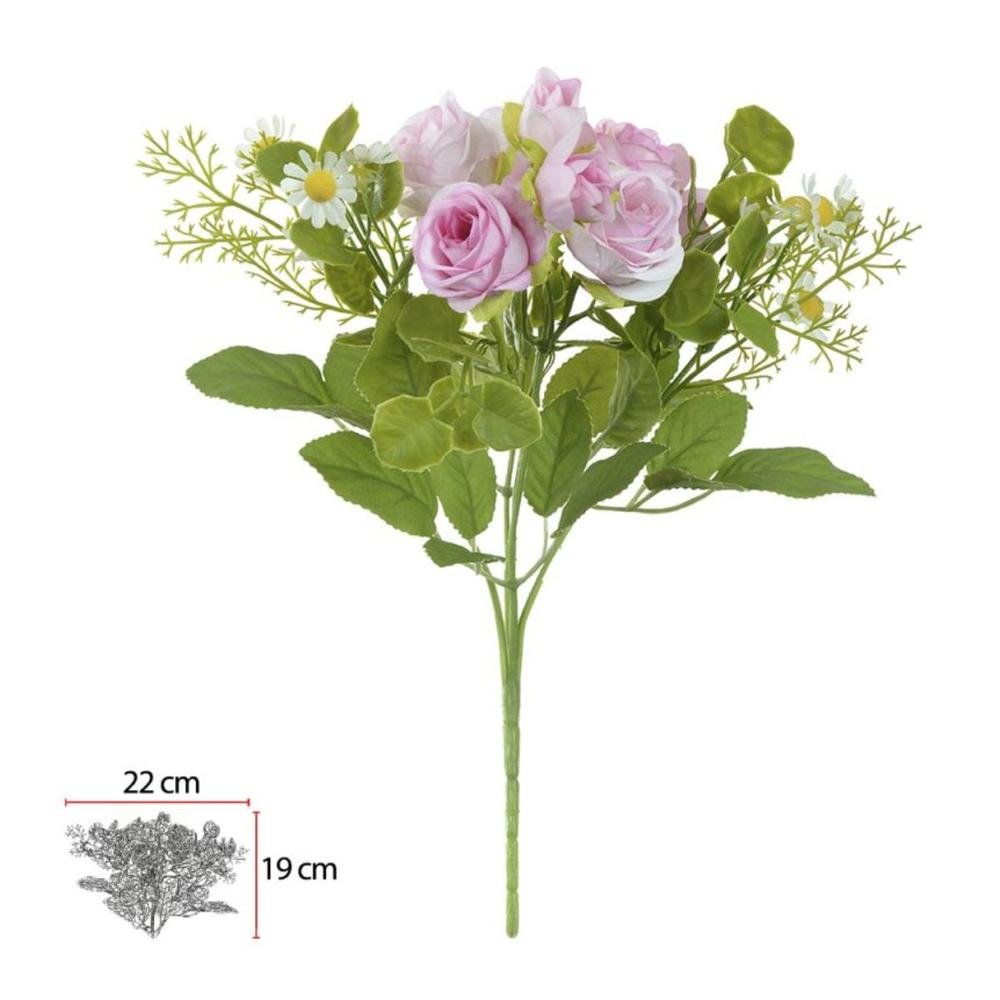 Buquê Artificial Rosa Hortênsia Florarte Rosa 30cm (MP)