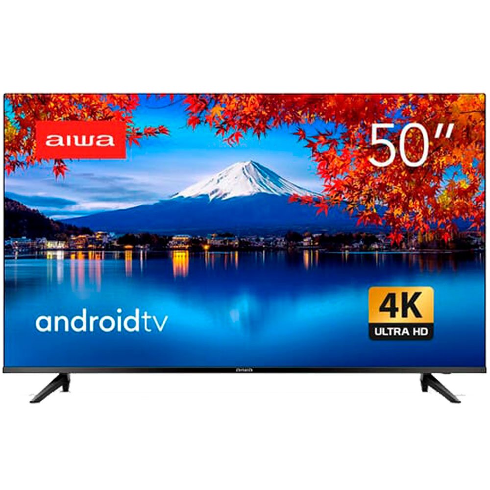 Smart TV 50 Polegadas LED Android 4K Borda Infinita Aiwa Aws-TV-50-BL-02-A 5026-02 Bivolt (MP)