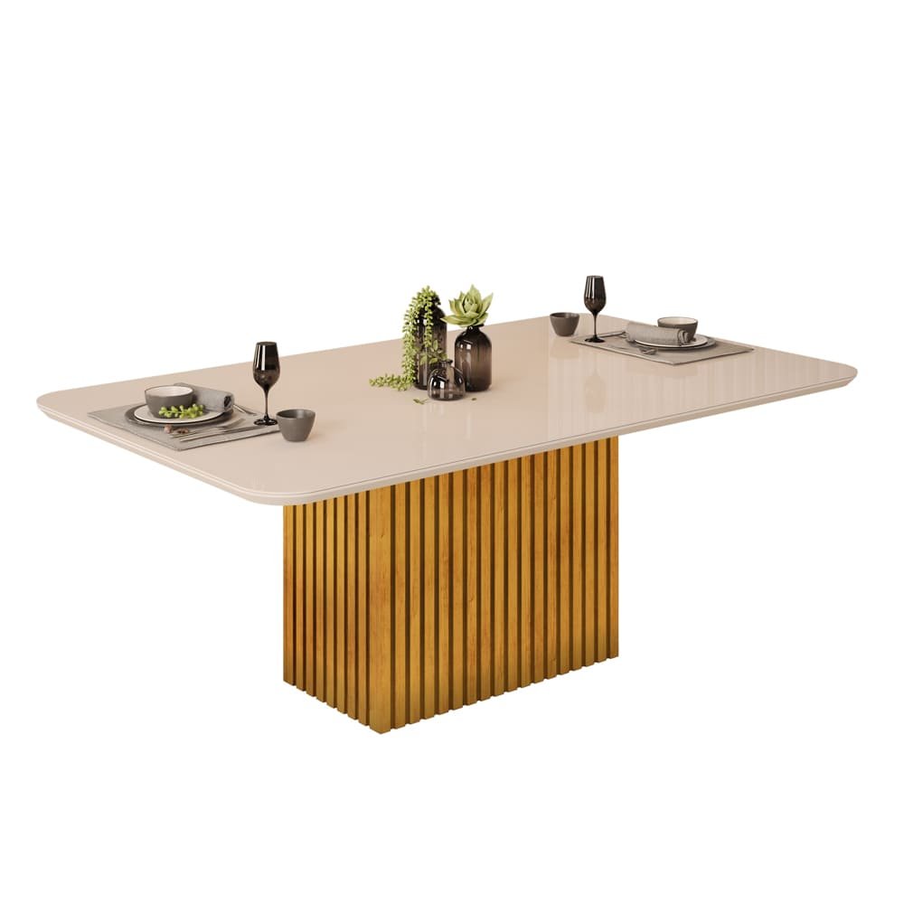 Sala De Jantar 9 Peças DJ Moveis Canes Cedro Off White